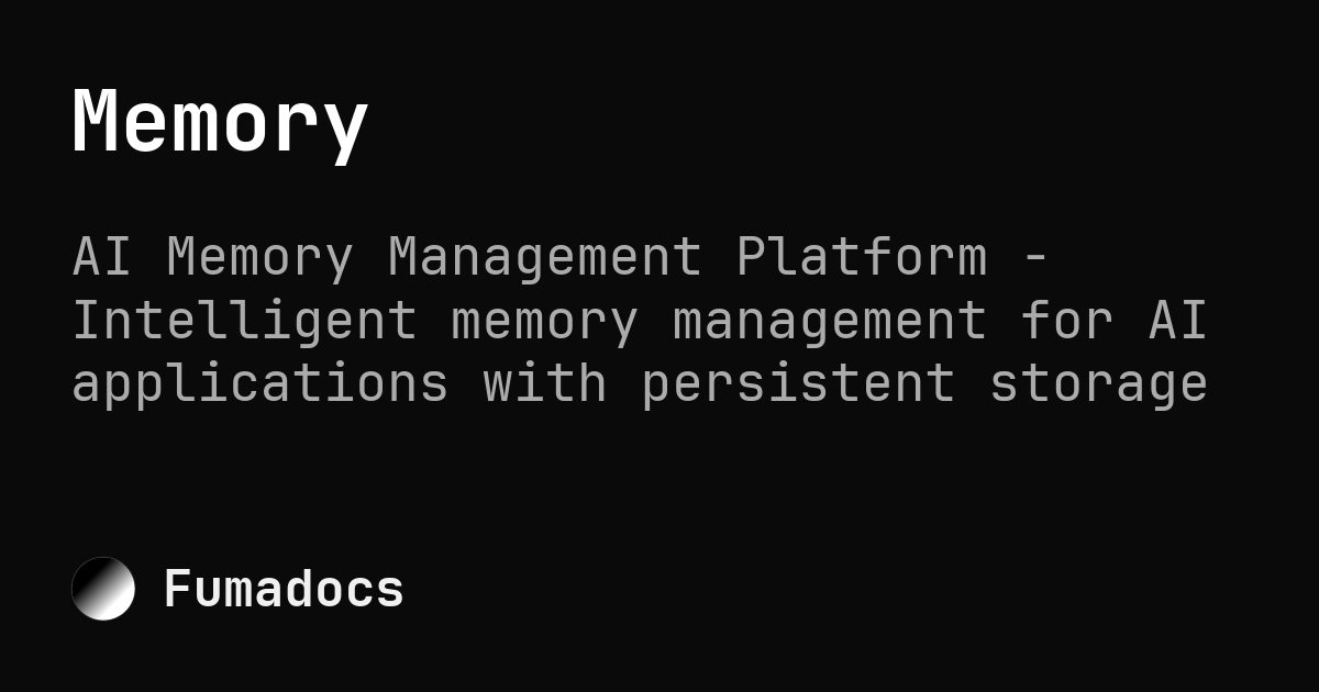 Memory | Soom AI - Enterprise AI That Builds Industry Leaders